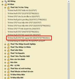 Kê khai thuế GTGT vãng lai ngoại tỉnh theo TT80